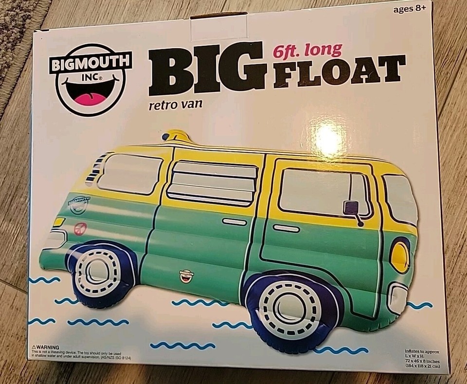 Big Mouth Pool Float Raft Retro Van 6 Foot New Cool Surfer Van Peace | eBay