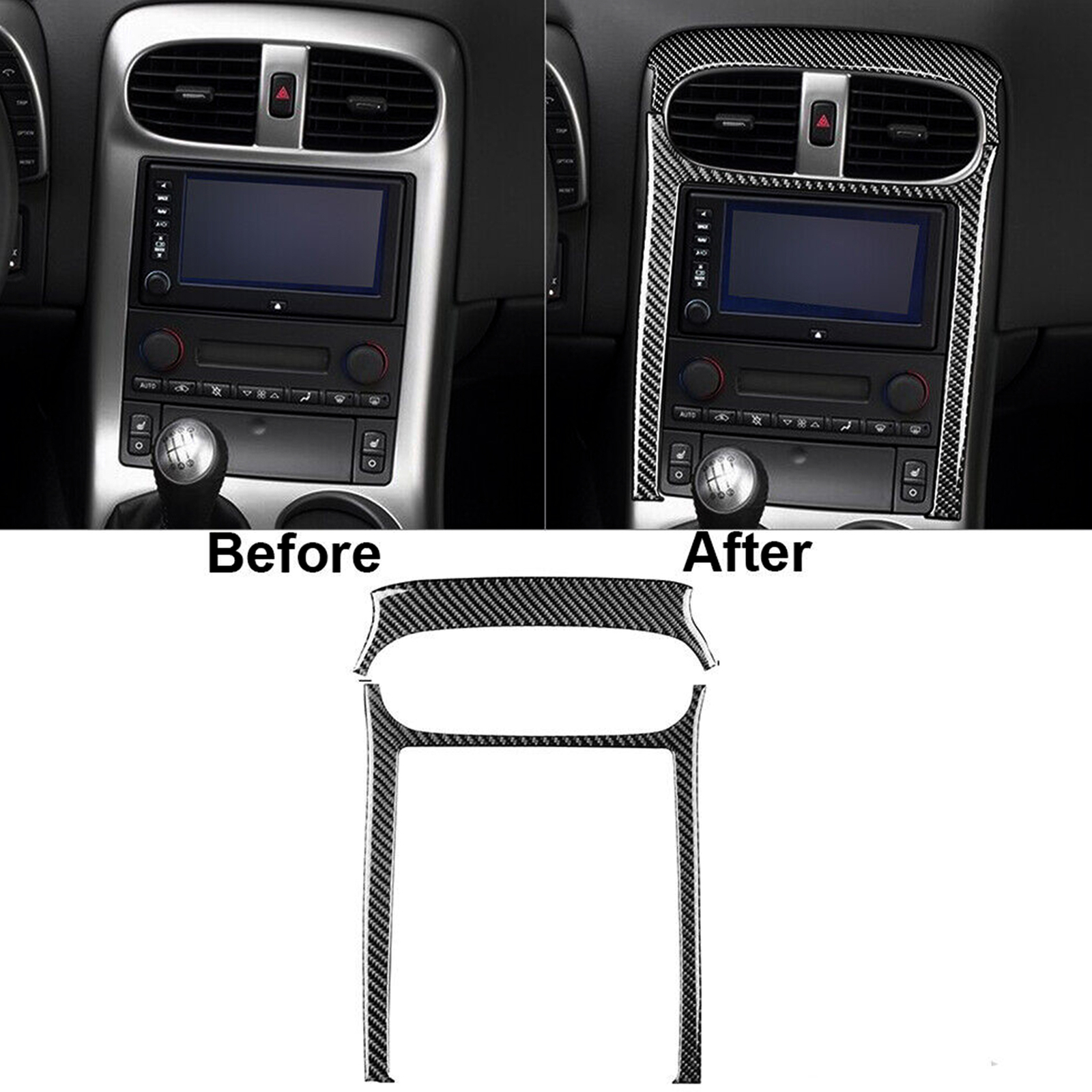 For Chevrolet Corvette C6 05-07 Carbon Fiber Central Console Frame ...