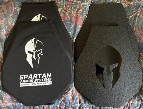 Spartan Armor Systems Pair of Level III Steel Plates and Trauma Pads | eBay