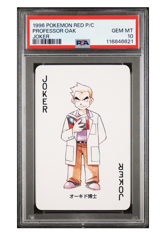 Professor Oak PSA 10 Pokemon Red Version Playing Card Joker Poker ...