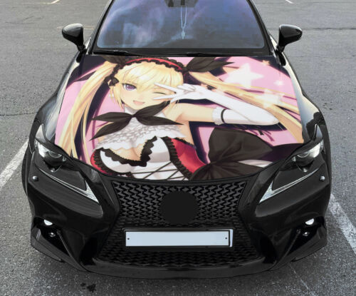 Anime Car Hood Wrap Vinyl Decal Full Color Graphics Sexy Girl Sticker