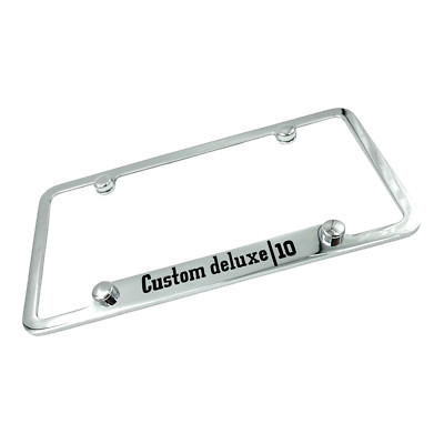 Chrome 50 State Engraved Chevy Custom Deluxe 10 License Plate Frame ...