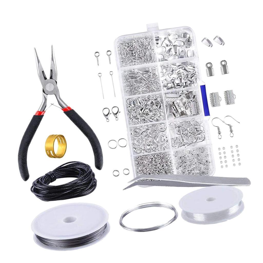 10 Grids Jewelry Finding Making Tool Beads Plier Set Storage Box ...