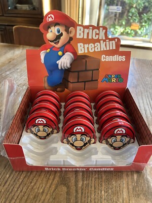 Super Mario Bros. Brick Breakin' Candy Tins wBerry flav Candy 14 Tins ...