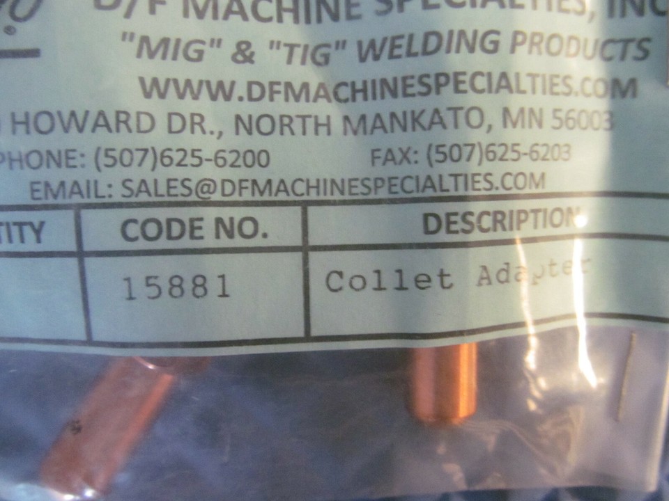 NOS D/F Machine Specialties Collet Adapter 15881 | eBay