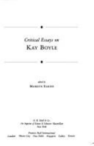 Critical Essays on American Literature Ser.: Critical Essays on Kay ...