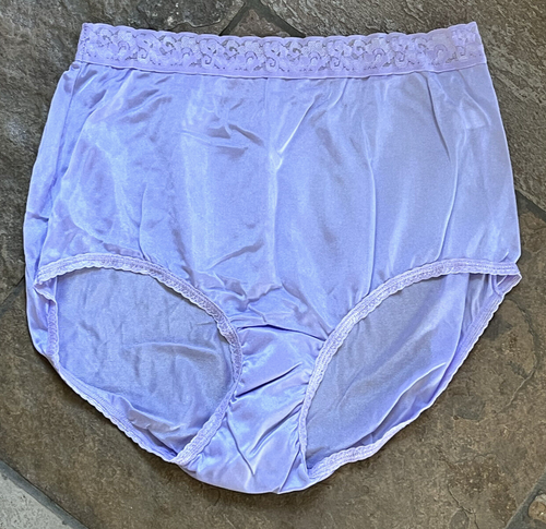 HANES 9/2XL Violet Silky Smooth Semi Sheer Nylon Full Brief Panties VTG ...