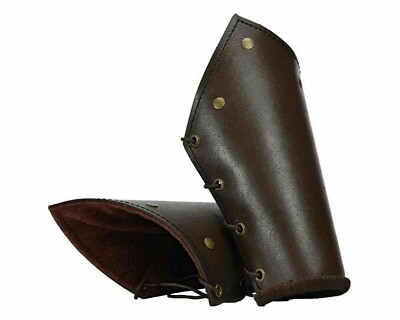 Medieval Leather Hand Bracers Armor Viking Wrist Guard for LARP ...