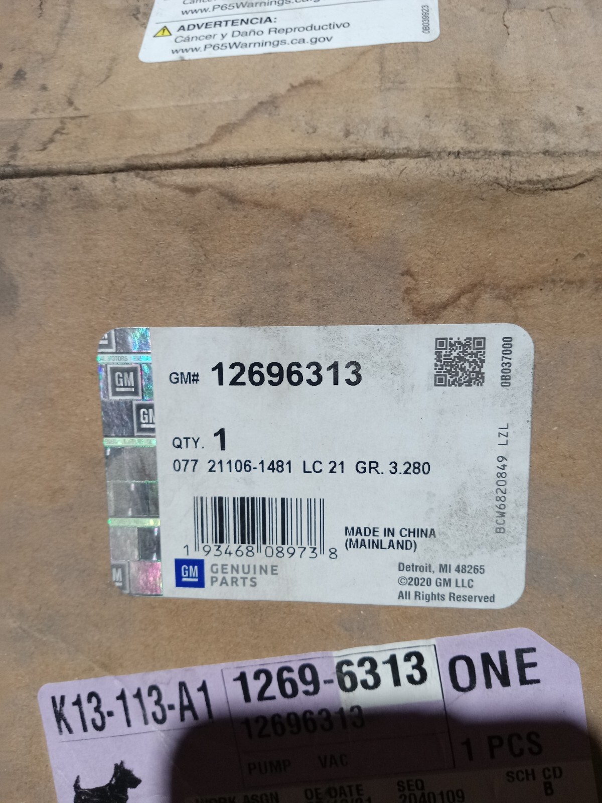 2014-2019 Chevy GMC 12696313 OEM GM ACDELCO Vacuum Pump for sale online ...