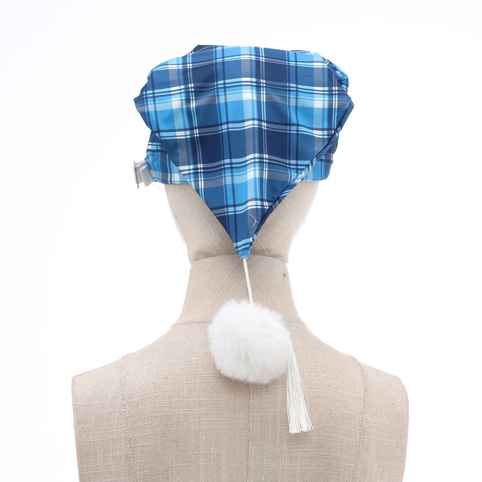 Adults Adjustable Plaid Pajama Caps Night Hat Christmas Sleeping Hat ...