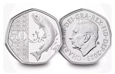 2023 Atlantic Salmon 50p Coin Brilliant Uncirculated BUNC WITH PRIVY ...