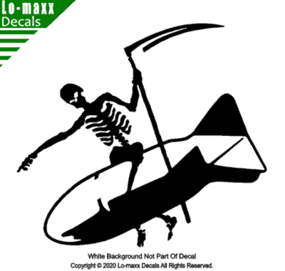 Bomb Riding Grim Reaper Military Nose Art High Quality Die Cut Vinyl ...
