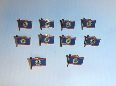 Wholesale Lot of 10 Belize Flag Lapel Pin, Brass Finish, BRAND NEW | eBay