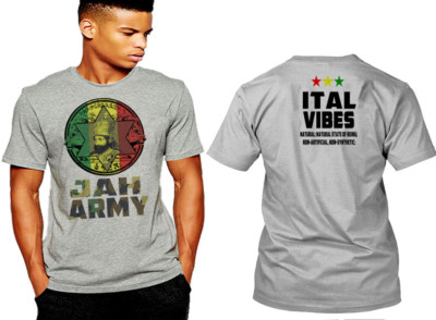 Reggae T-Shirt Jah Rastafari Haile Selassie I, Jah Army, Vybz Kartel ...