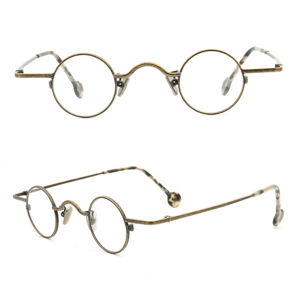 Vintage Round Small Eyeglasses Frames Men Retro Bronze Spectacles Women ...