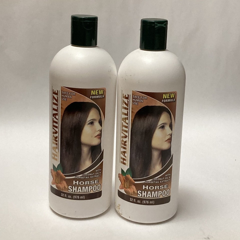 2 Bottles 32 OZ HAIRVITALIZE Horse Shampoo with Coconut Oil & Horsetail ...