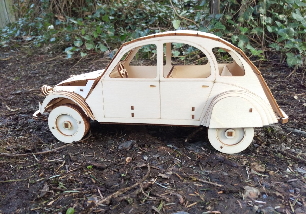 Citroen 2CV wooden model kit laser cut for self assembly wood craft 3d ...