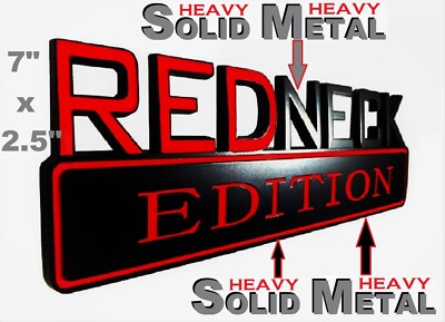 SOLID METAL Redneck Edition BEAUTIFUL EMBLEM Ford Door Tailgate Sign ...