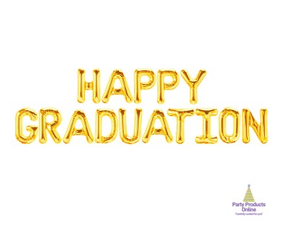 HAPPY GRADUATION Letter Balloon Banner - Gold, Rose Gold and Silver | eBay