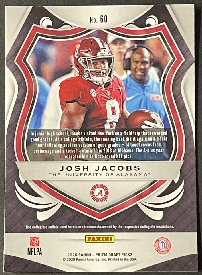 Josh Jacobs - Alabama Crimson Tide - 2020 Prizm Draft Picks - Crusade ...