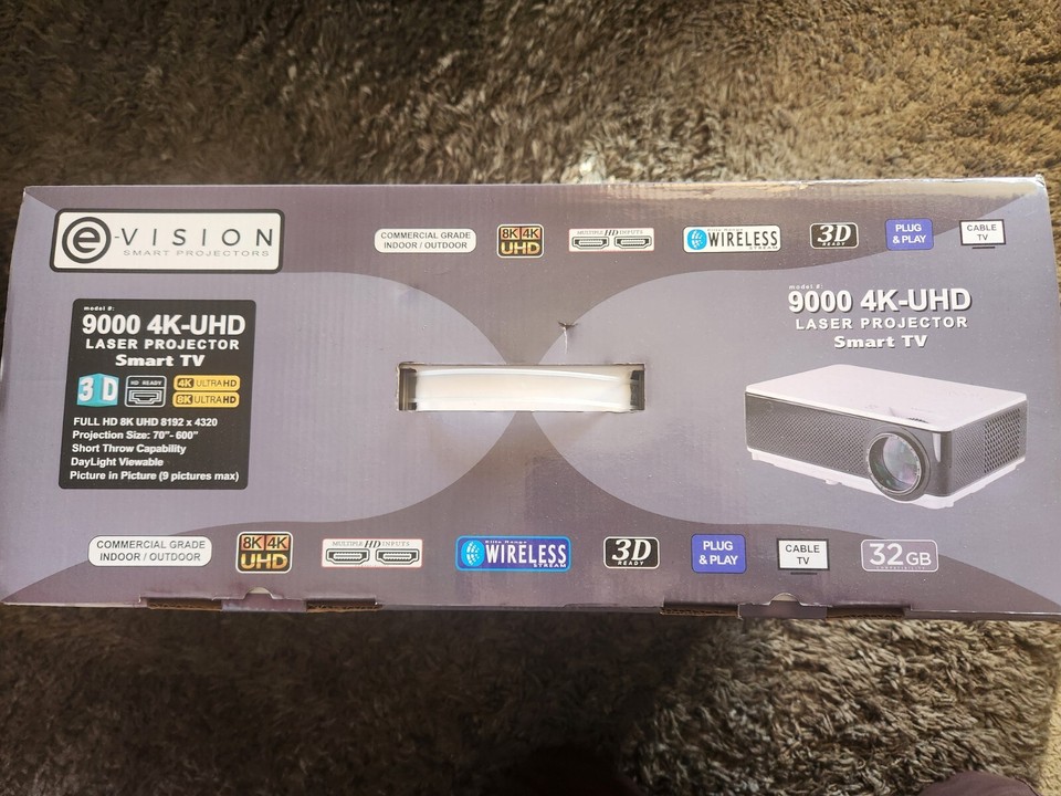 E-Vision 9000 4K-UHD Laser Smart Projector And Screen Projector | eBay