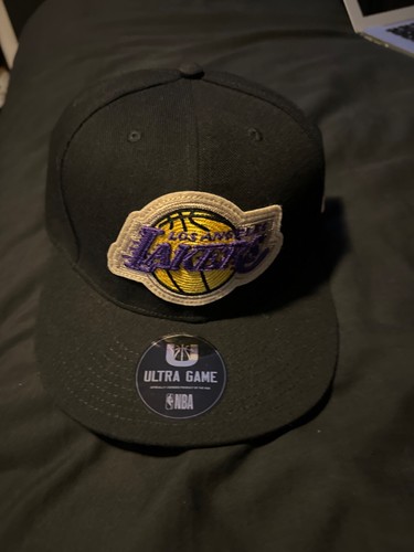 LA Lakers Snapback Adjustable Ultra Game NBA Hat Black Gold Purpl Flat ...