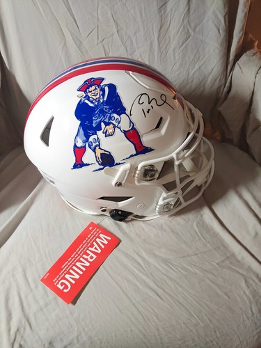 Tom Brady THROWBACK Patriots Signed Full Size Speed Flex Helmet ...