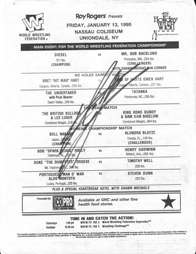 Undertaker signed WWF Event Card January 3, 1995 | eBay