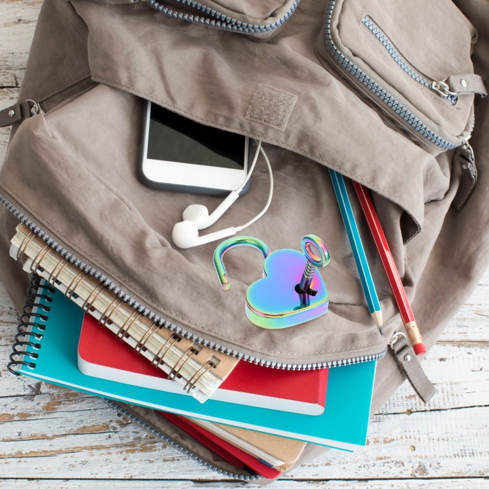 Mini Heart Shape Love Lock Plating Color Couple Wishing Shaped Colorful ...