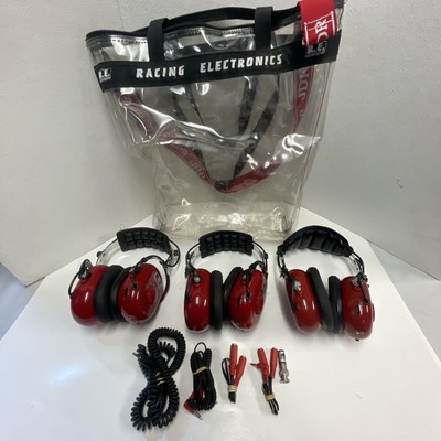 LOT OF 3 R.E. Racing Electronic RE NASCAR Headphones AM FM Headset ...