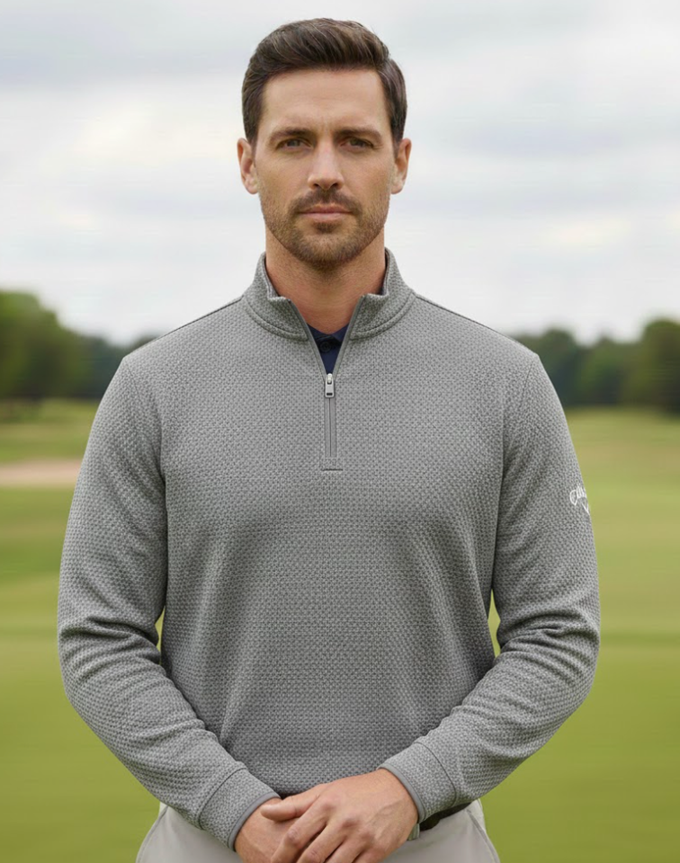Callaway Mens Hex Textured 1/4 Zip Golf Fleece XXL Grey RRP £70 Code ...