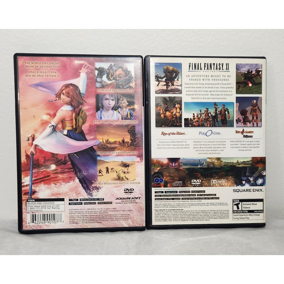 Final Fantasy X & XI Online Video Game Lot PS2 SquareSoft, 2001-2004 ...