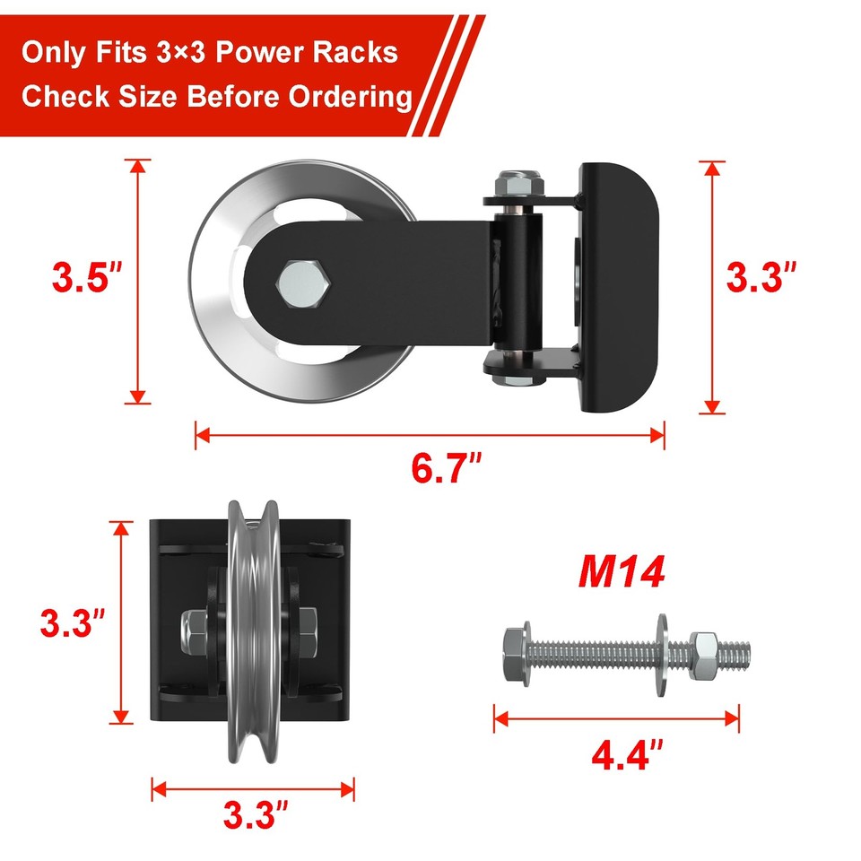 Aluminum Alloy Rotating Pulley Attachment for 3×3 Power Racks, Heavy ...