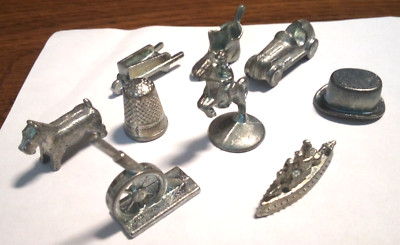 9 Pieces Vintage Monopoly Game Tokens Movers Metal 1985 Edition ...
