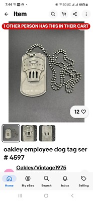 Oakley Employee Dog Tag Authentic #4684 | eBay