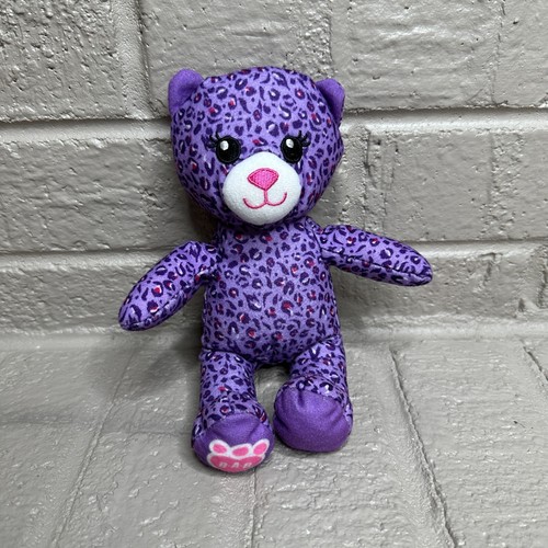 Build A Bear Purple Leopard Print Teddy Bear Mini Plush Stuffed Animal ...