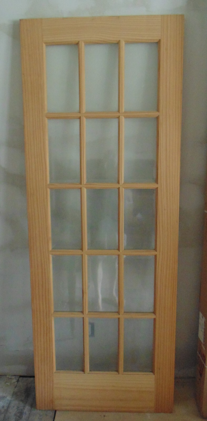 WOOD 15 LITE BEVELED GLASS 30 x 80 x 1 3/8” FRENCH DOOR | eBay