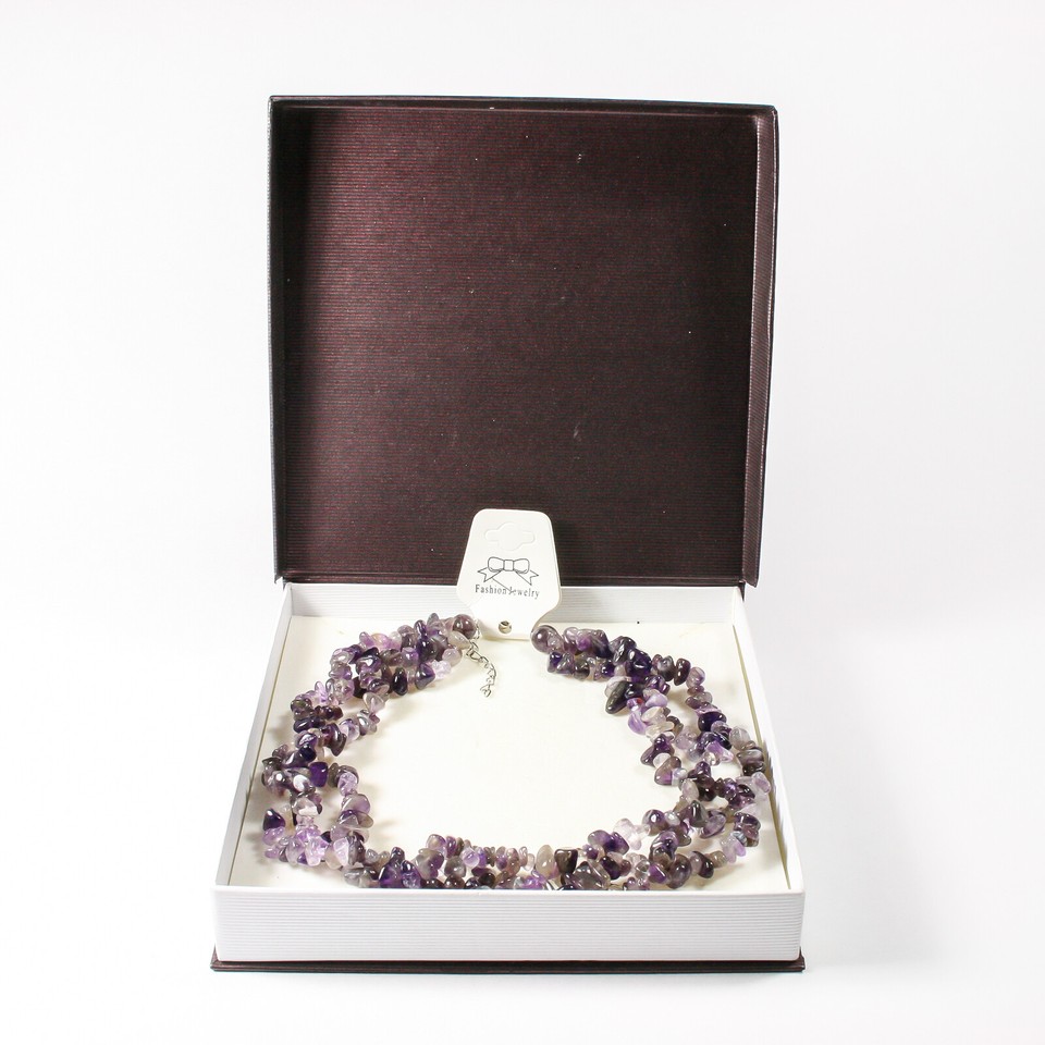 Beautiful Amethyst Stones 3 Layered Entwined Necklace, Jewellery ...