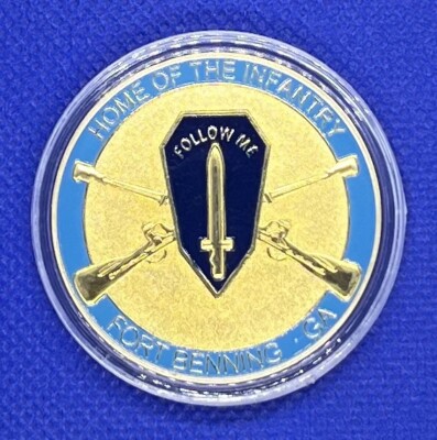 U.S. Army Home Of The Infantry Fort Benning GA " Follow me" Coin Gold ...