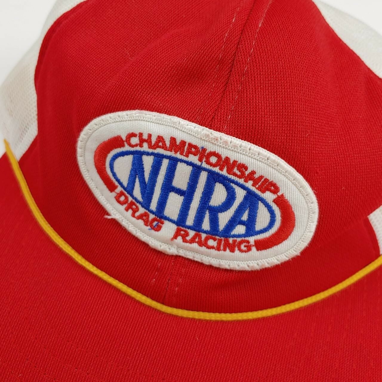 Vintage 90s NHRA Mesh Rope Hat Rare Hot Rod Drag Raci… - Gem