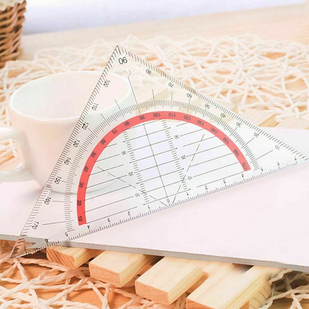 45 Degree Geometry Triangle Ruler Protractor Drawing Set Pro Uskt K7W4 ...