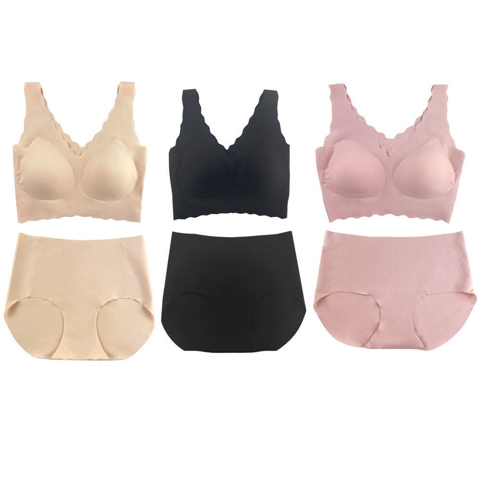 3 Pack Genie Bra Womens 3 Bra Pack - Wireless Bra Pack, Solid Color ...
