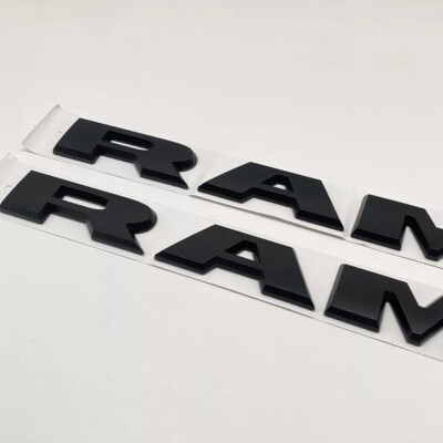 2x Black 2019-2023 Front Door Side Letters Emblems For RAM 1500 2500 ...