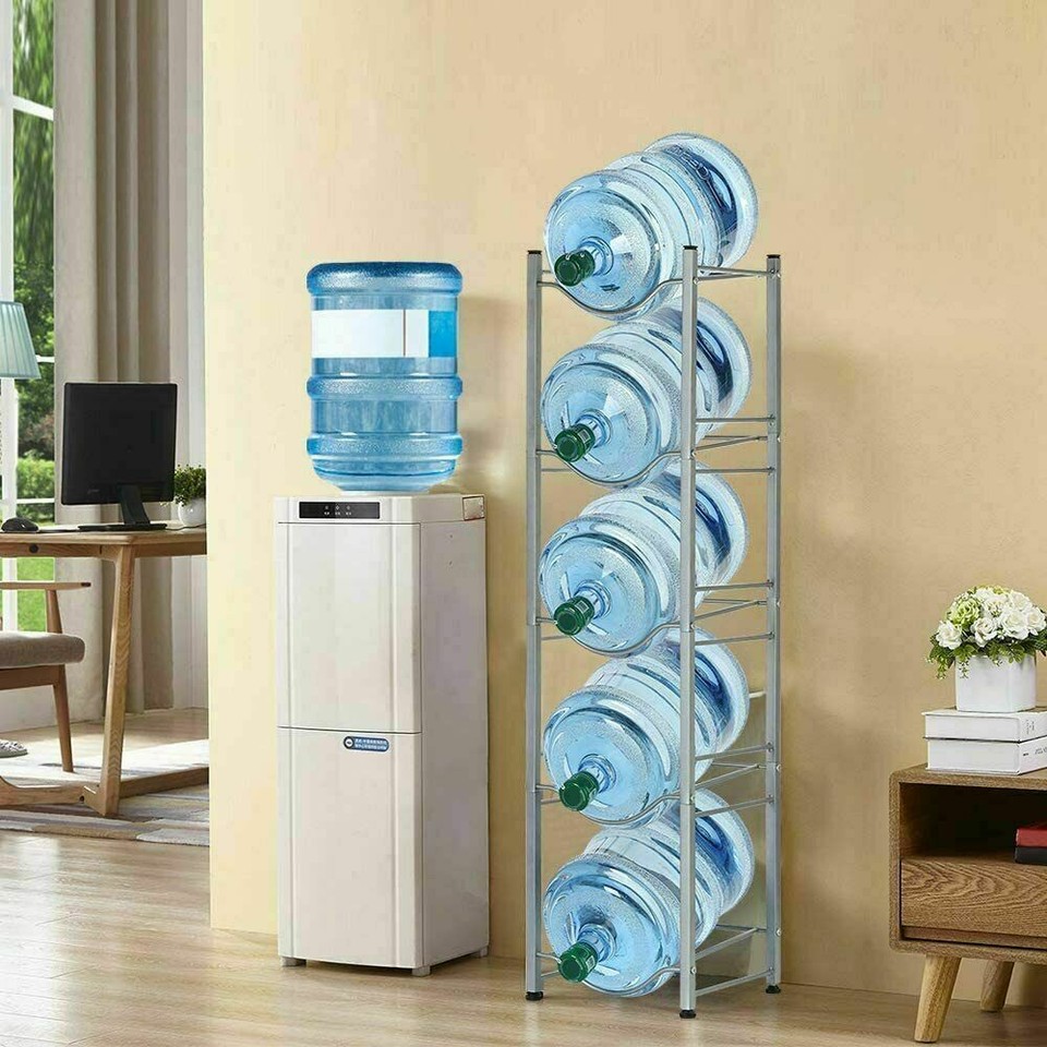 Black 3-4 Tier 5 Gallon Water Jug Holder Water Bottle Storage Rack ...