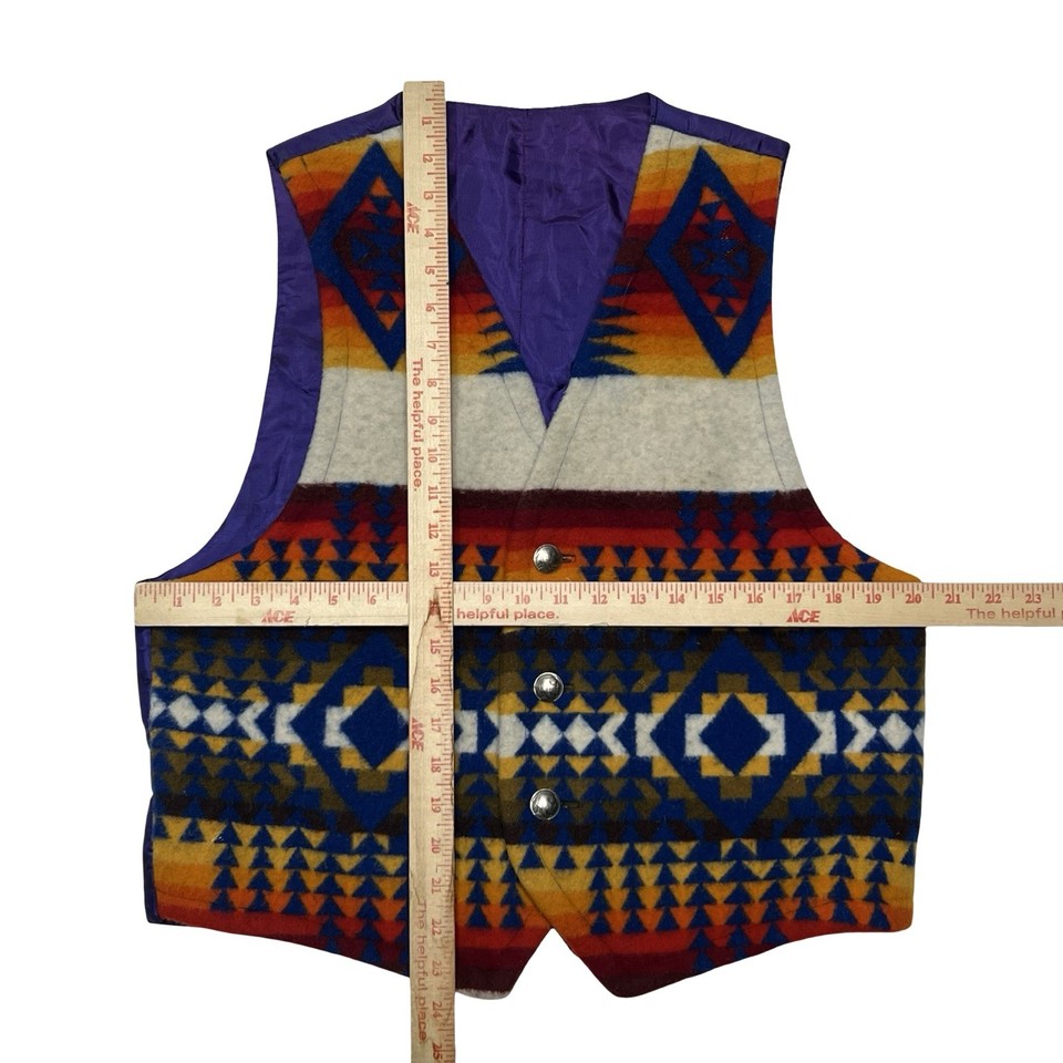 Vintage Southwestern Gilet Vest Men's Chief Joseph Purple Pendleton Style Aztec | eBay