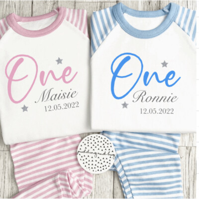 when i wake up i will be one birthday pyjamas girls boys personalised ...