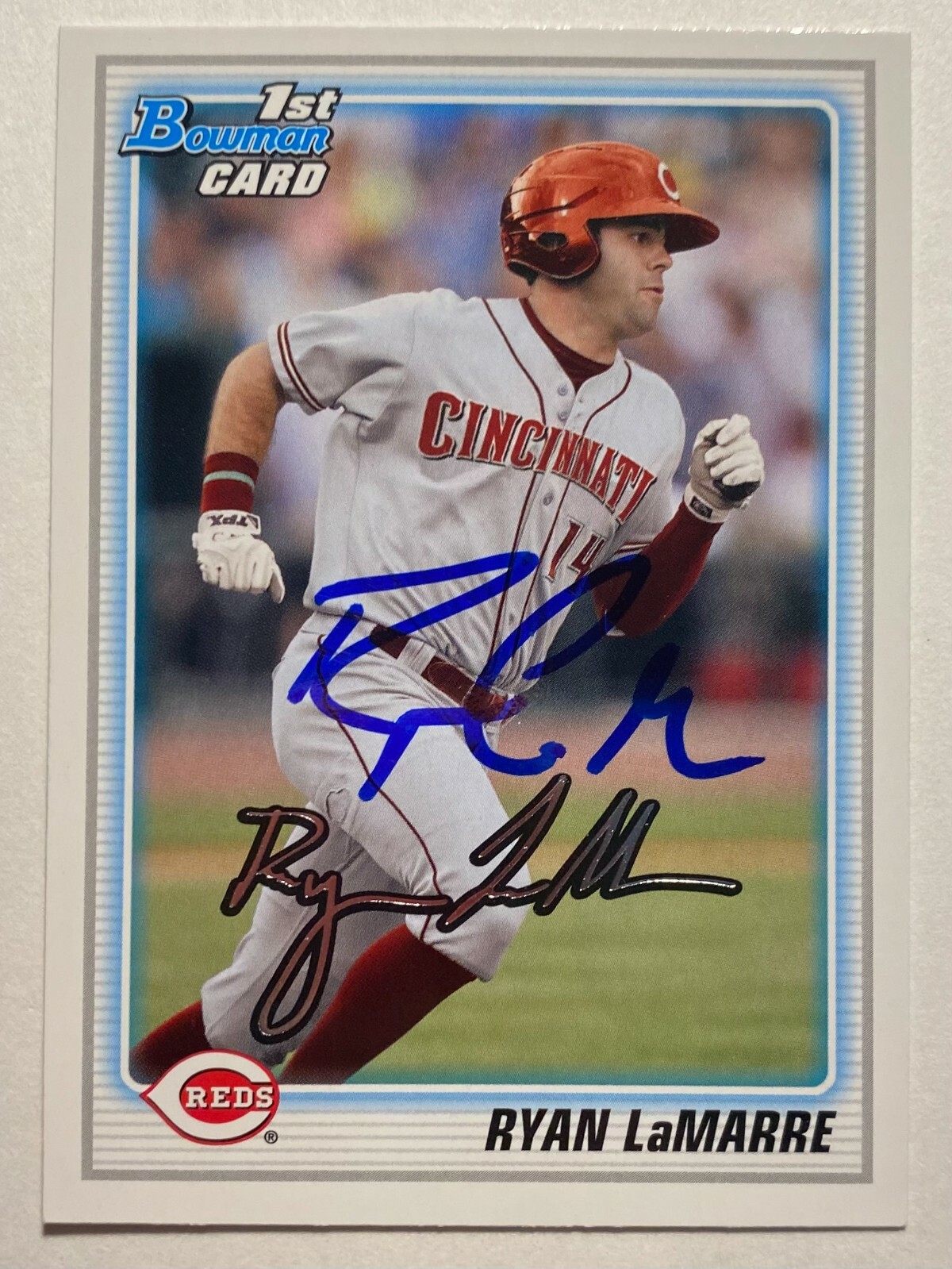 Ryan LaMarre Signed Bowman #BDPP8 2010 Card Cincinnati Reds Auto MLB ...
