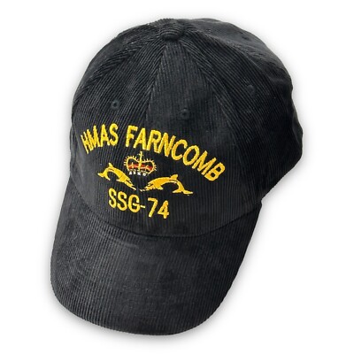 HMAS FARNCOMB SSG-74 Hat Ball Cap BLack Navy Veteran**Free Delivery ...