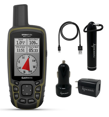 Garmin GPSMAP 65s Multi-Band Multi-GNSS Handheld 2.6" with Chargers ...