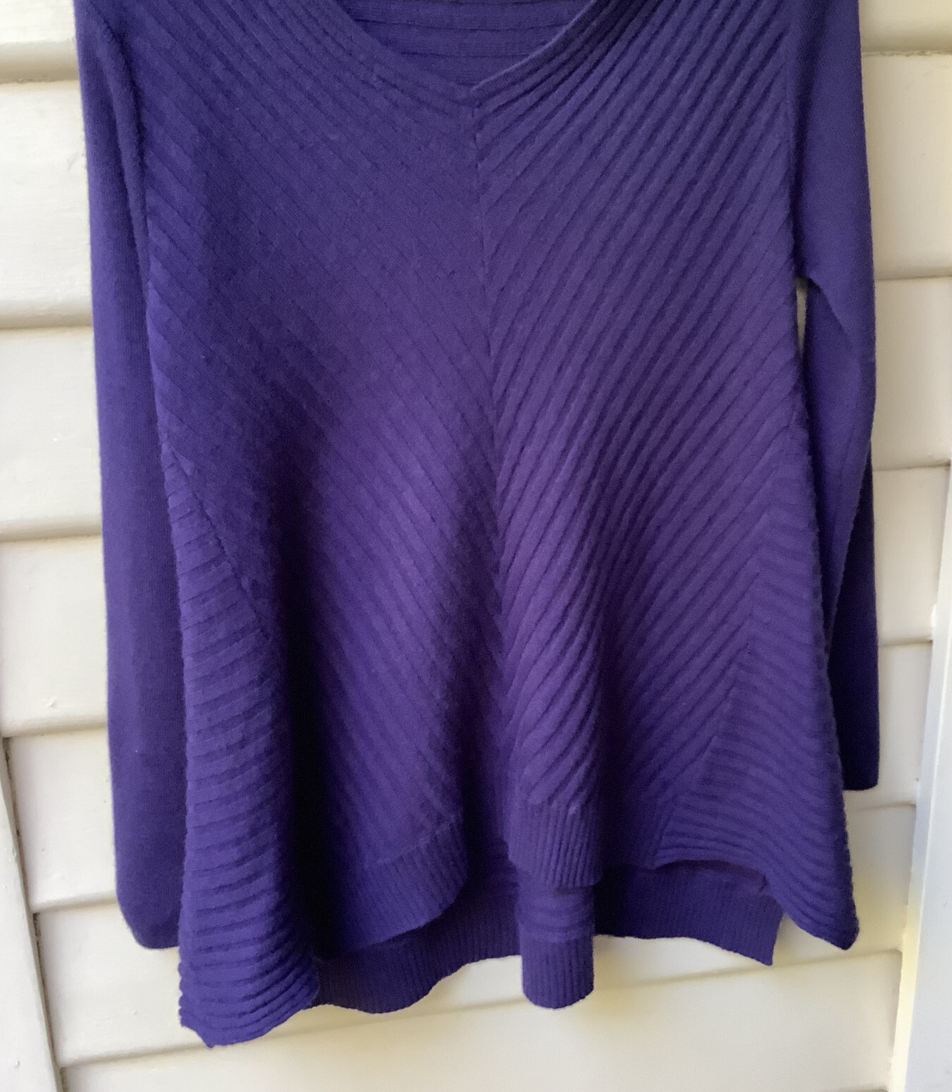 Witchery Blue Jumper Wool Blend S 10 Rib Knit A-Line … - Gem